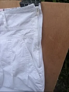 m&s | Skirts | Ms Curvy White Buttonfront Cargo Skirt With Pink Front ...